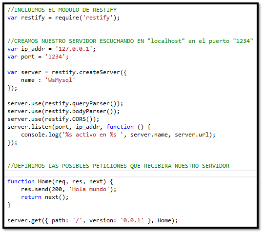 DW Software: Tutorial: Crear un servidor Restify en Node JS + MySql