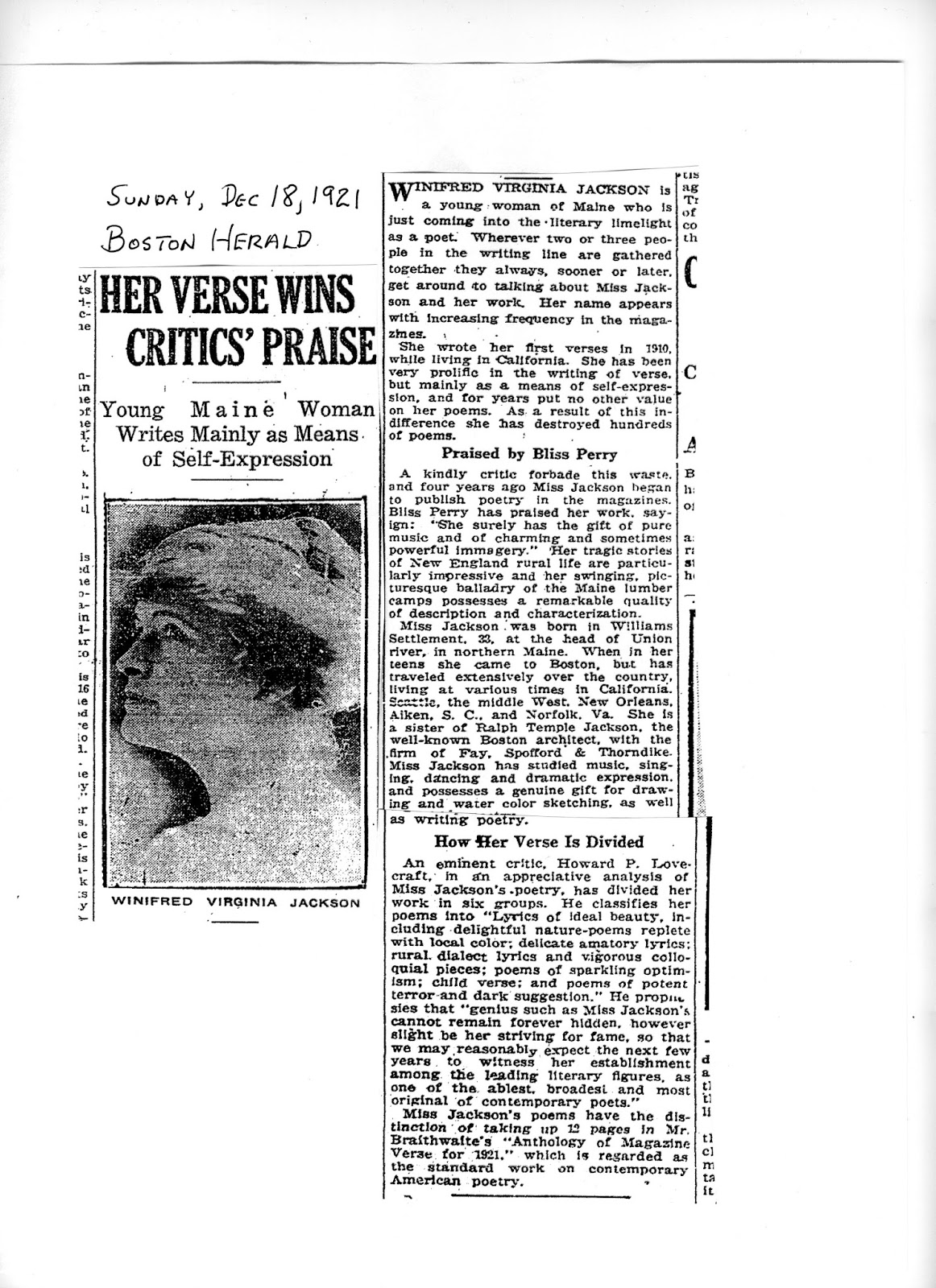 Lovecraft Collaborator--Winifred Virginia Jackson ©: Lovecraft ...