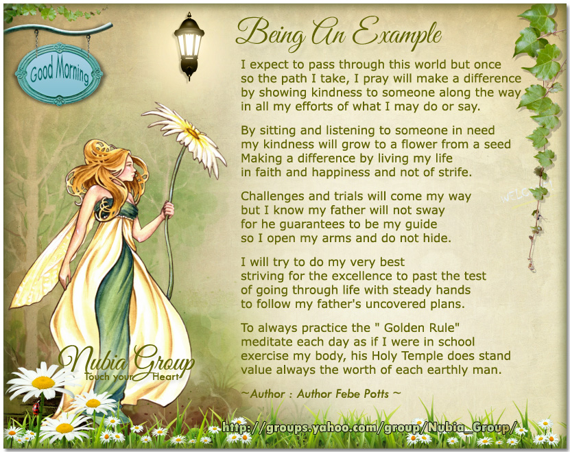 * Nubia_group Inspiration *: Being An Example