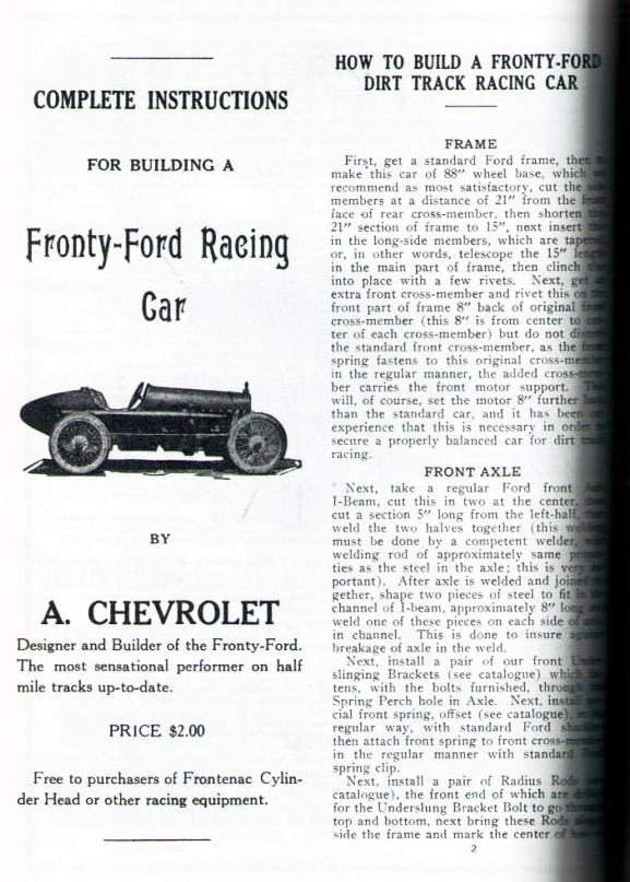 "Complete instructions for building a Fronty Ford Racing Car" by Arthur ...
