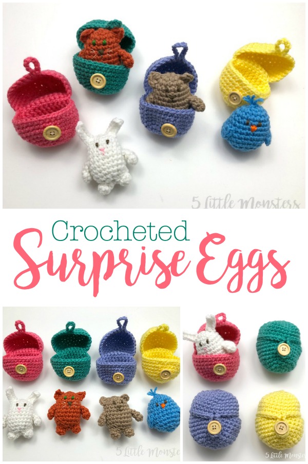 5 Little Monsters: Crocheted Surprise Eggs