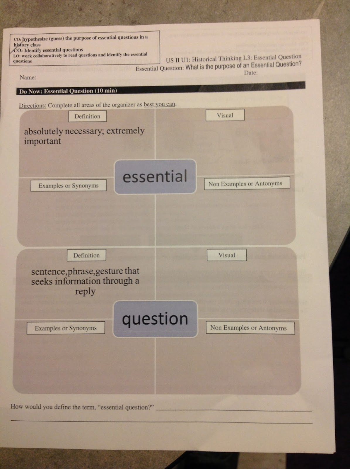 Lawrence High School History Department: Mr. Hayes' Essential Question ...