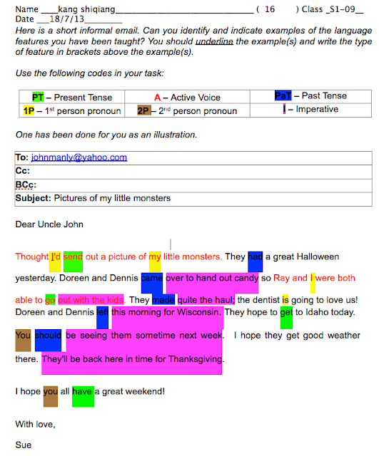 language feature of informal email