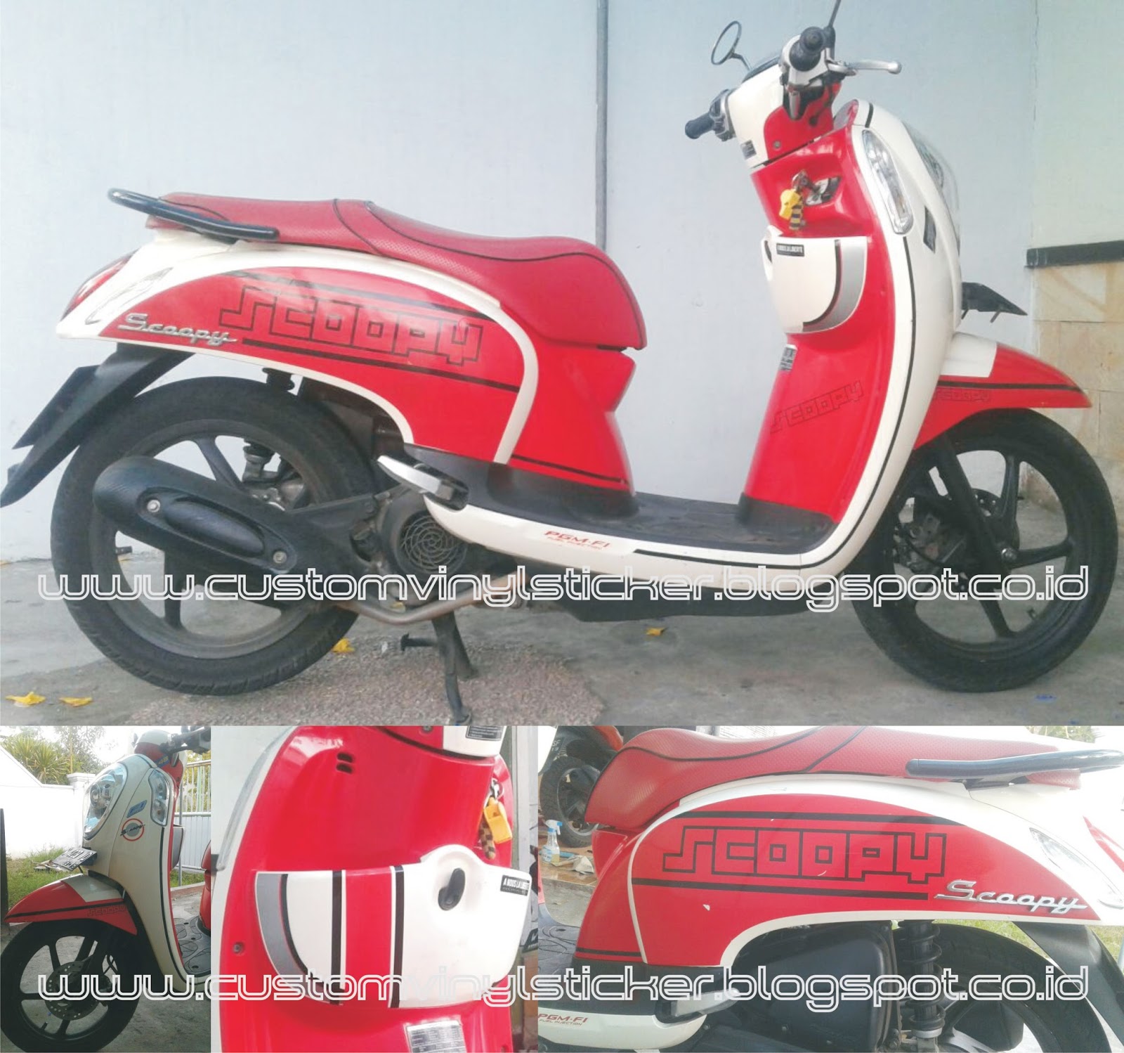 STICKRENZ: Honda Scoopy F1 Red - Custom Stripe & Text (Part 3)
