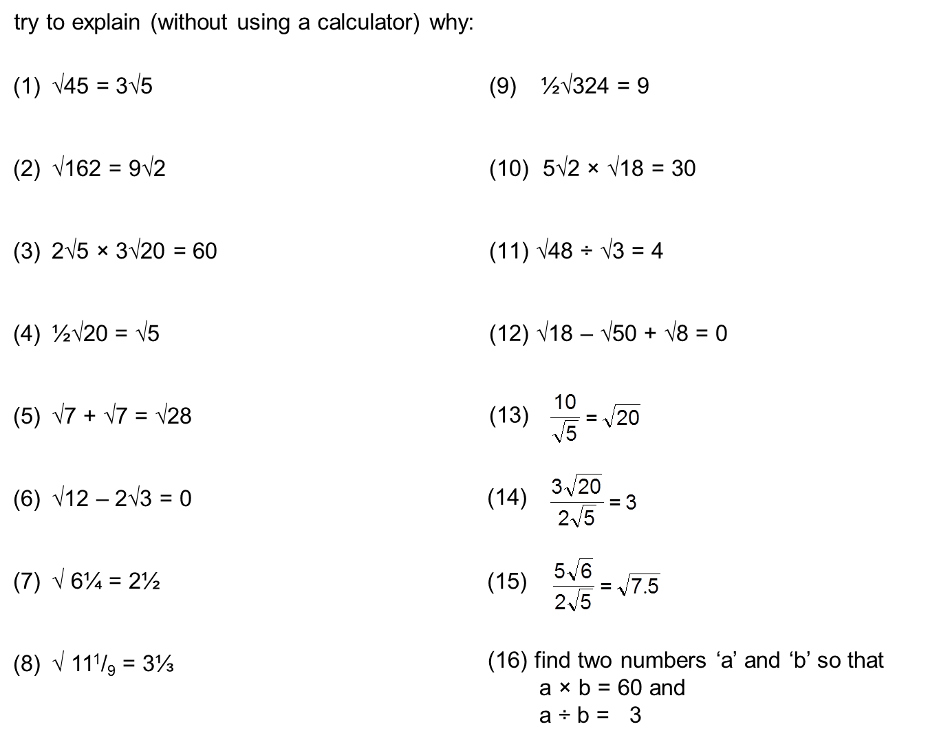 MEDIAN Don Steward mathematics teaching: introducing surds