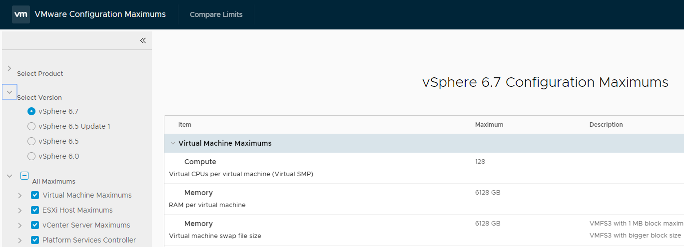VMware vSphere ESXI and vCenter Maksimum Değerler - VMwareTV