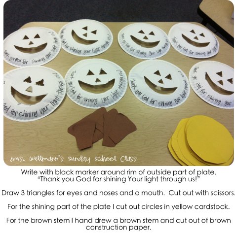 Mrs. Wellmann's Sunday School Class: Shining Jack-o-Lantern Paper Plate ...