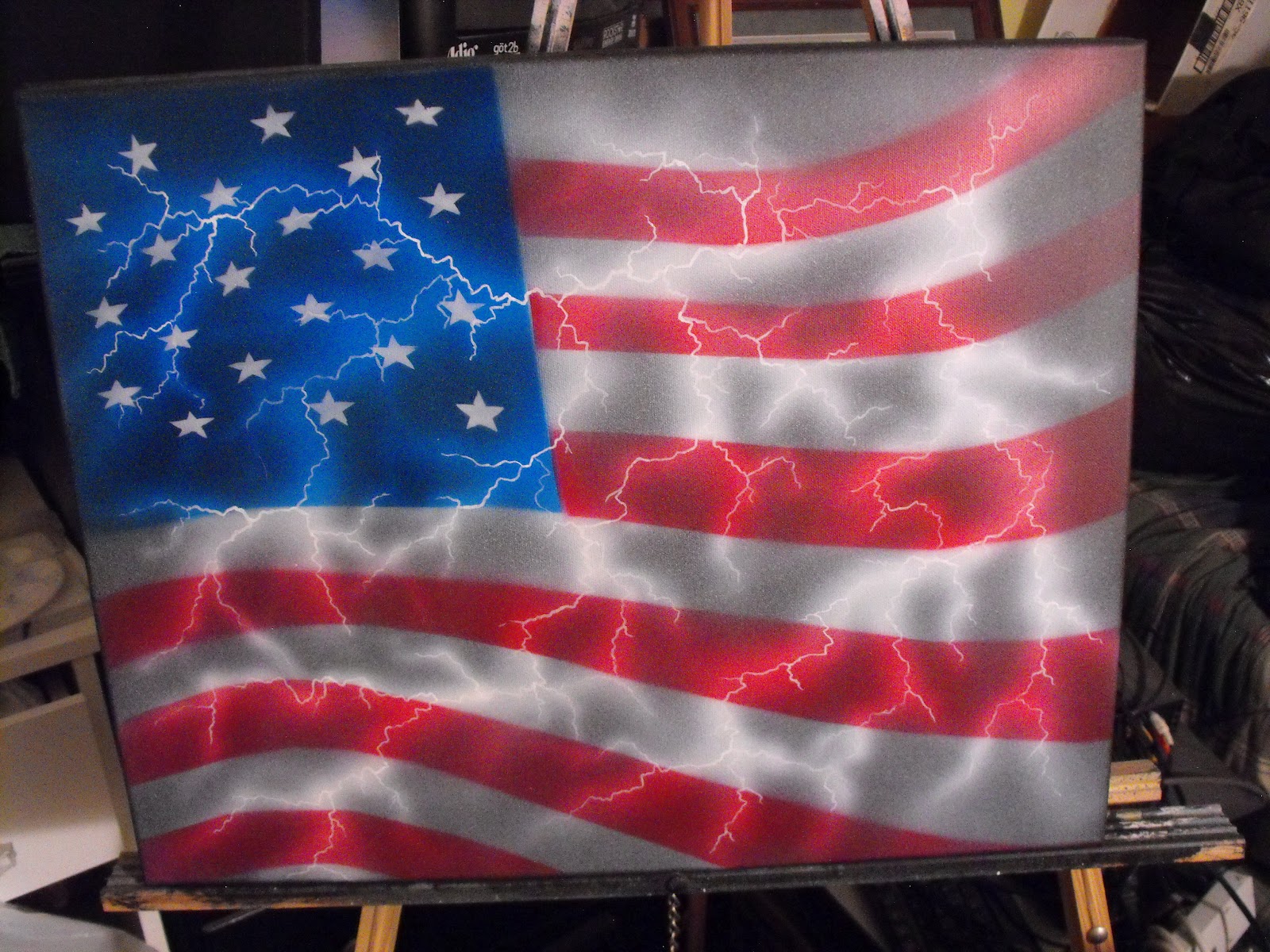 Unique art by C Kuhn: flag paintings