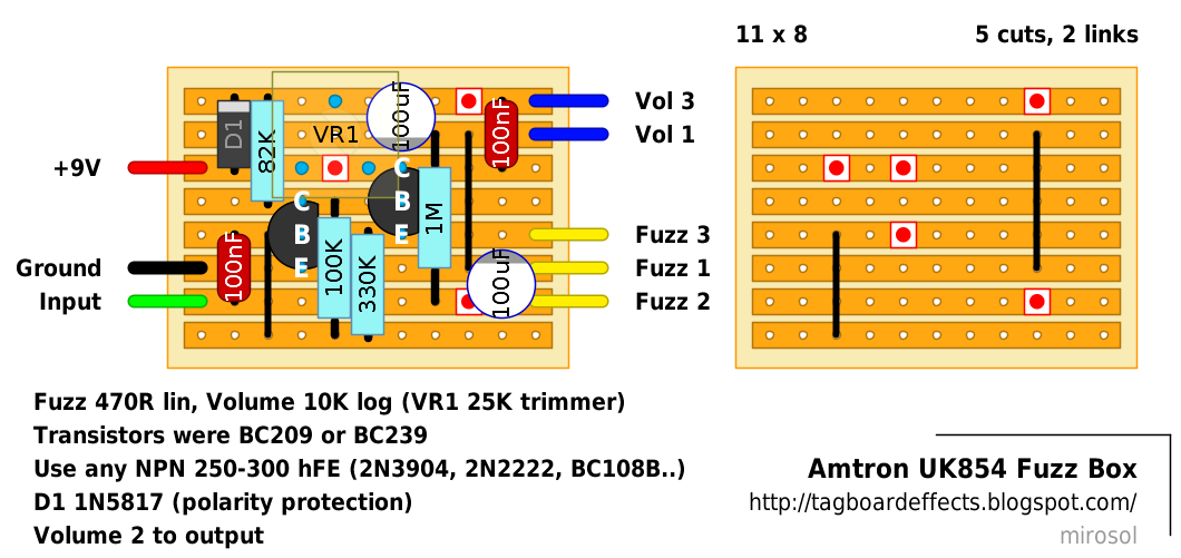 Guitar FX Layouts: Amtron UK854 Fuzz Box