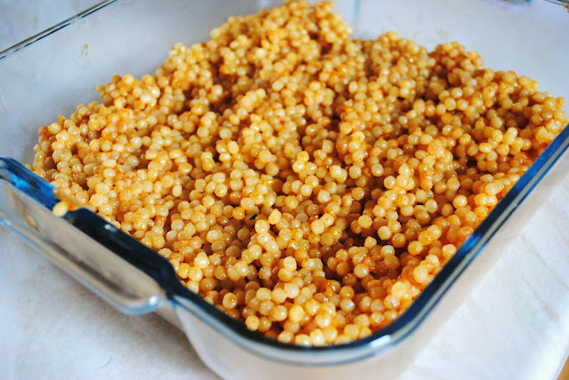 Feeding Cravings: Giant Couscous Salad with Roasted Aubergine and Courgette