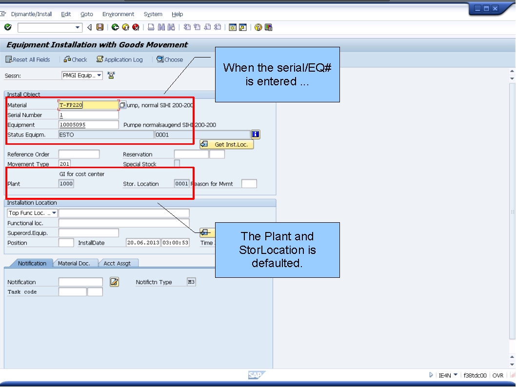 青蛙SAP分享 Froggy's SAP sharing: PM IE4N Goods Issue & Install Equipment