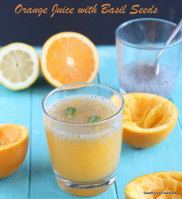 Sandhiya's Cookbook: Orange Juice with sabja seeds | Orange lemon juice ...