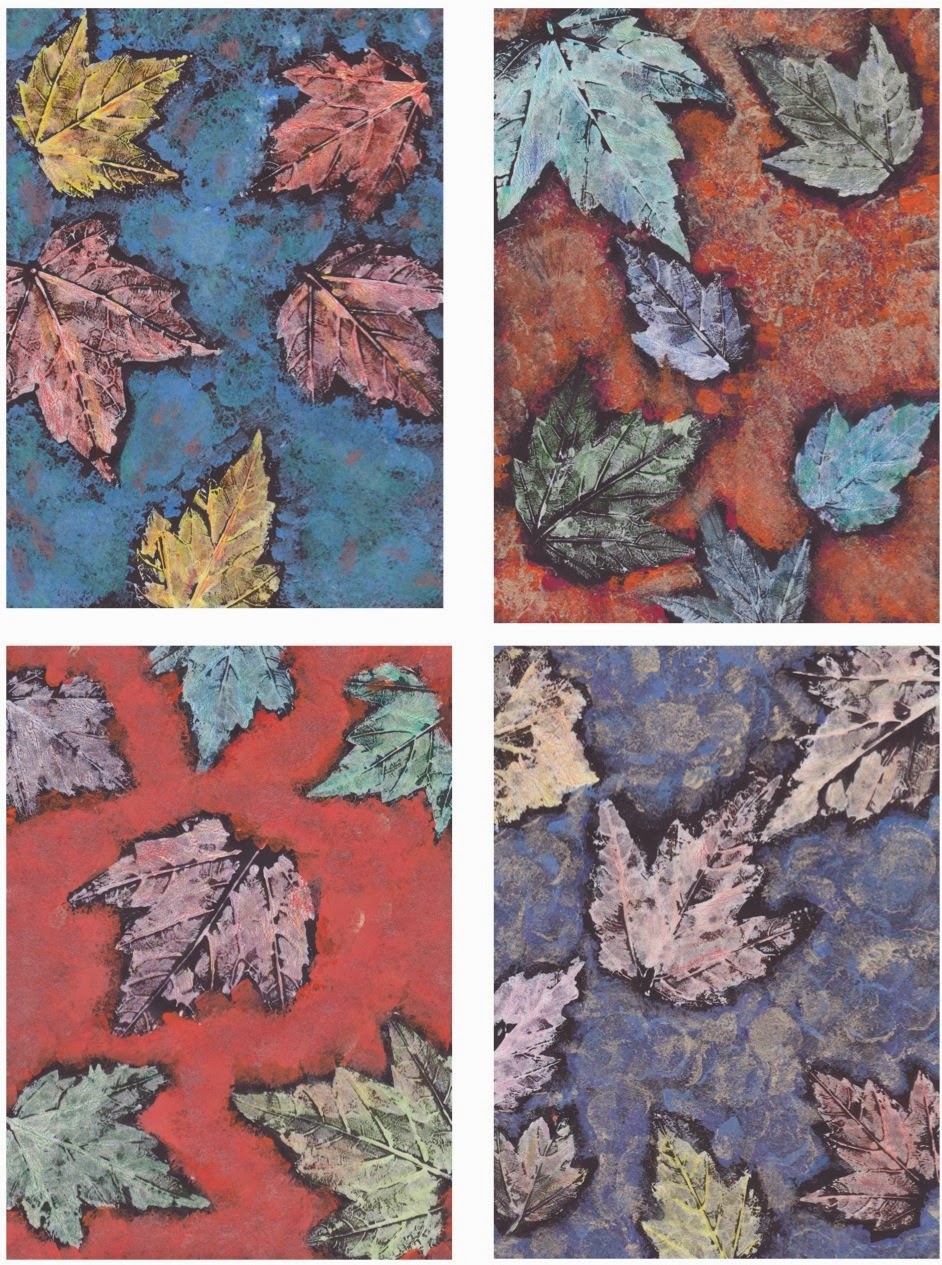 The Rolling Artroom: Leaf Prints 4th-6th Grade