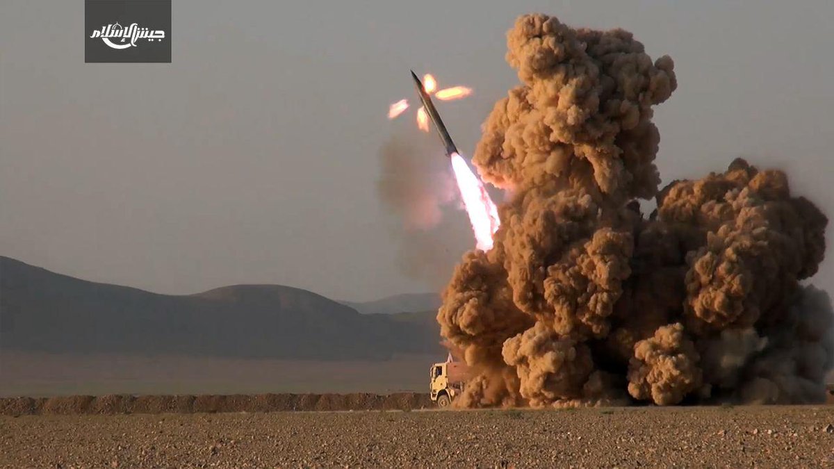 Striking from the Dark, Jaish al-Islam fires Iranian Zelzal-2 rockets ...