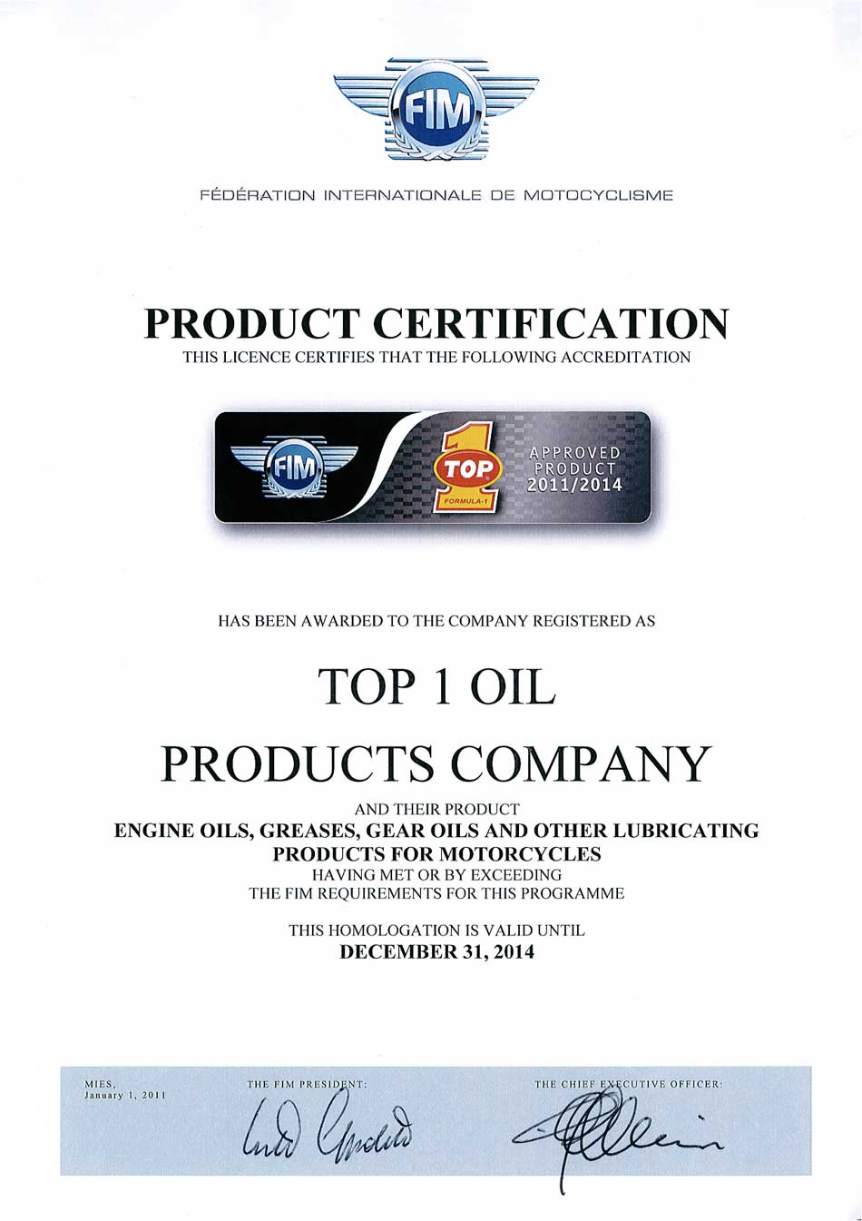 BERBAGAI SRTIFIKAT TOP 1