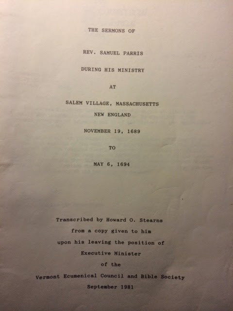 AnceStory Archives: Rev Samuel Parris site excavation and sermons ...