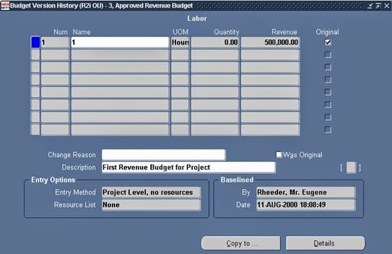 Oracle Applications: Oracle Project Accounting - Create Project Budget