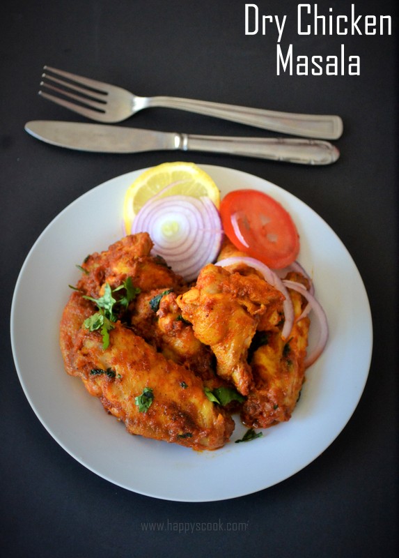 Dry Chicken Masala Recipe | Dry Chicken Roast | Chicken Roast with less ...