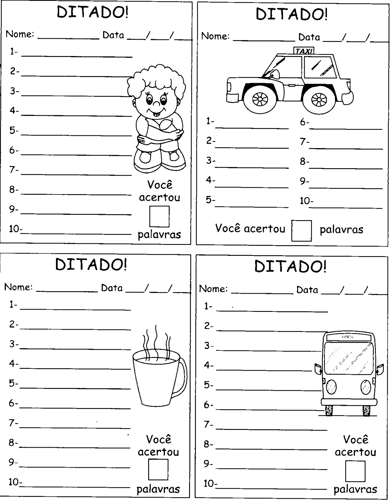 Ditado Ilustrado Para Imprimir - FDPLEARN