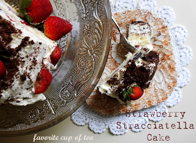 my cup of tea: Strawberry Stracciatella Cake (Tort Truskawkowy Stracciatella)