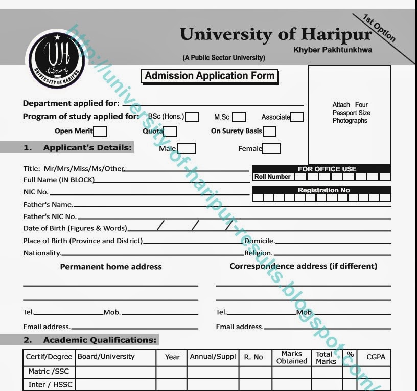 University of Haripur Results