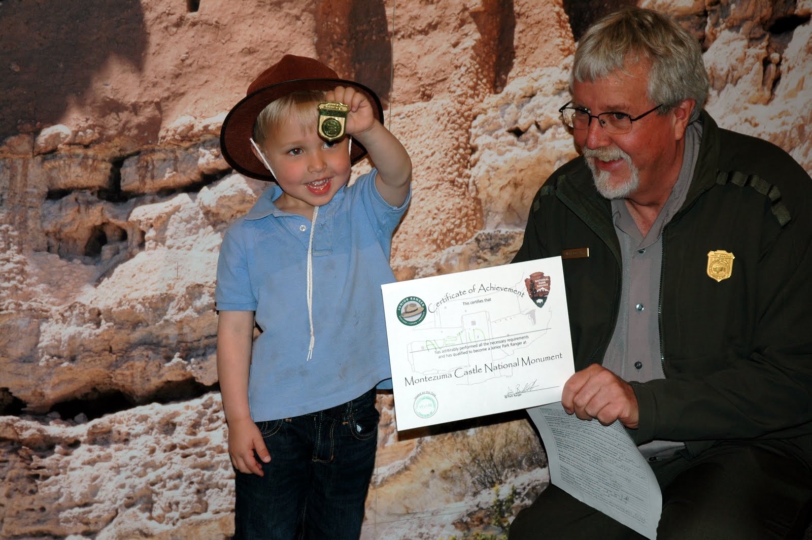 RVing Beach Bums: Junior Ranger Austin at Montezuma's Castle