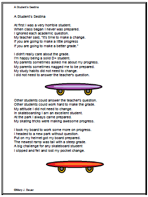 Poetry Month: A Student Sestina - Classroom Freebies