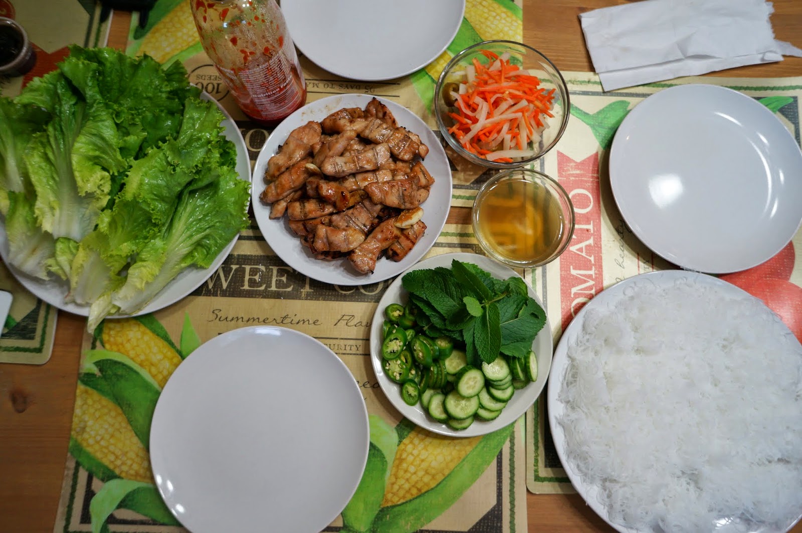 Grilled Pork with Rice Sticks