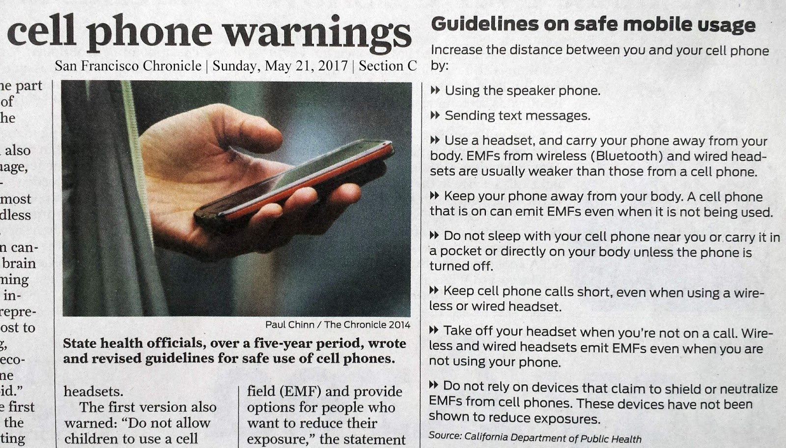 Electromagnetic Radiation Safety: Cell Phone Safety Guidance from the ...