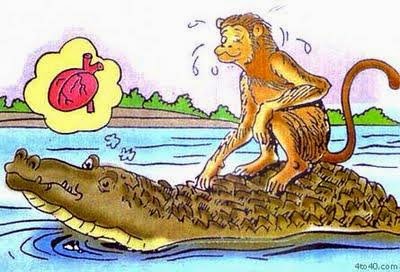 Shades of Madness: The monkey and the crocodile..
