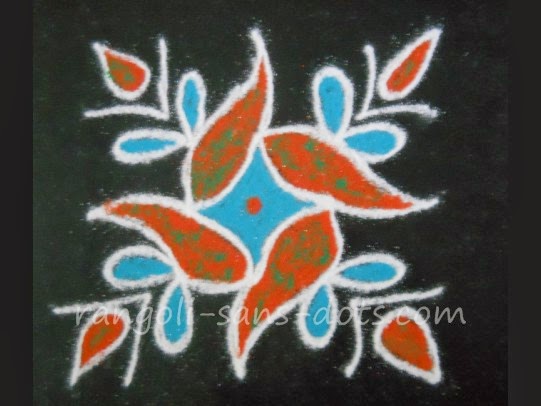 Simple rangoli designs 5 dots