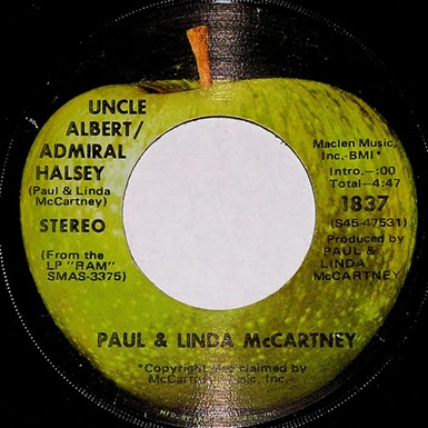 O Baú do Edu: PAUL & LINDA McCARTNEY - UNCLE ALBERT / ADMIRAL HALSEY
