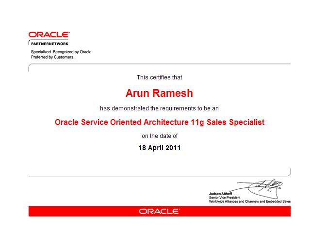 Oracle SOA & AIA: Certifications