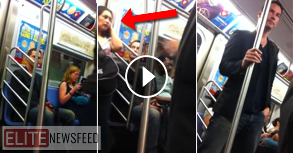 Keanu Reeves Takes The Subway Train And Offered His Seat To A Woman
