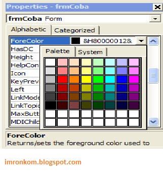 Memahami Property, Method dan Event | Imron