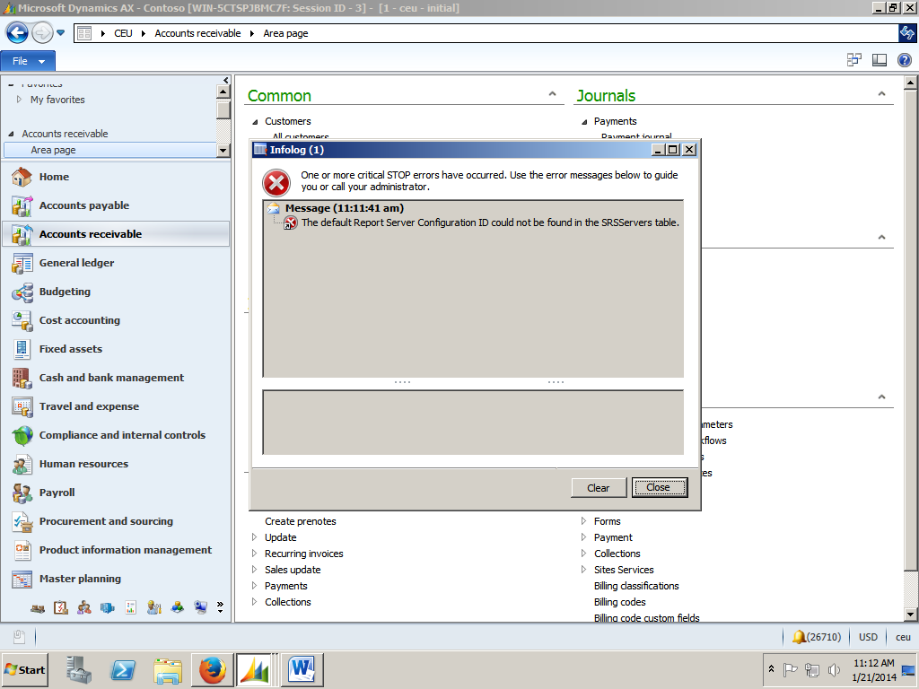 Microsoft Dynamics Ax The Default Report Server Configuration Id
