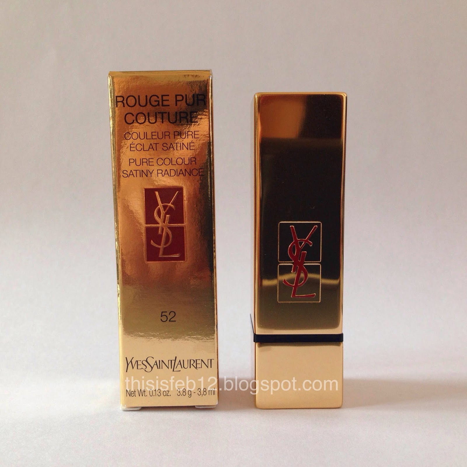 THISISFEB12: Review: YSL's Rouge Pur Couture in 52 Rosy Coral