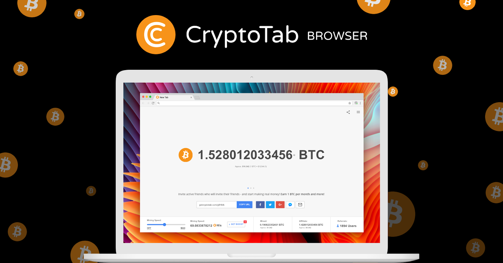 Mina con CryptoBrowser mayor potencia de minado en un navegador