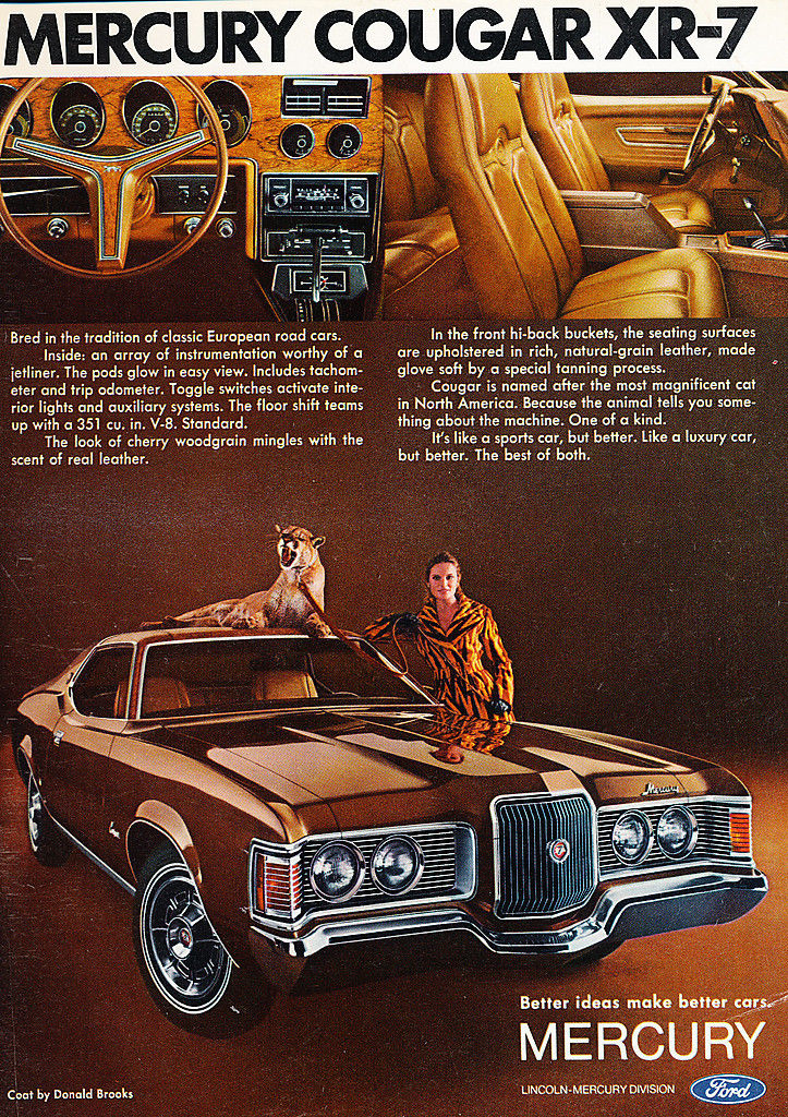 transpress nz: 1971 Mercury Cougar XR-7 adverts