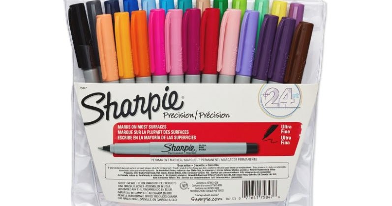 24 Pack of Sharpie Ultra Fine Point Permanent Markers Assorted Colors ...