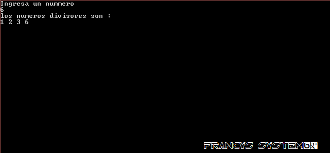 Divisores de un numero en c++ | Francys System
