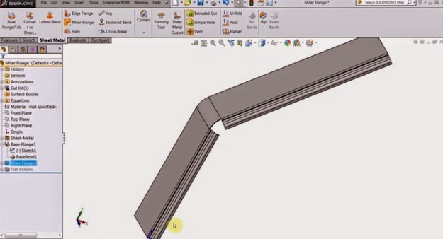 CADCAMCIM Inc.: SOLIDWORKS - Sheet Metal: Swept Flanges vs. Miter Flanges CADCAMCIM Inc.: SOLIDWORKS - Sheet Metal: Swept Flanges vs. Miter Flanges