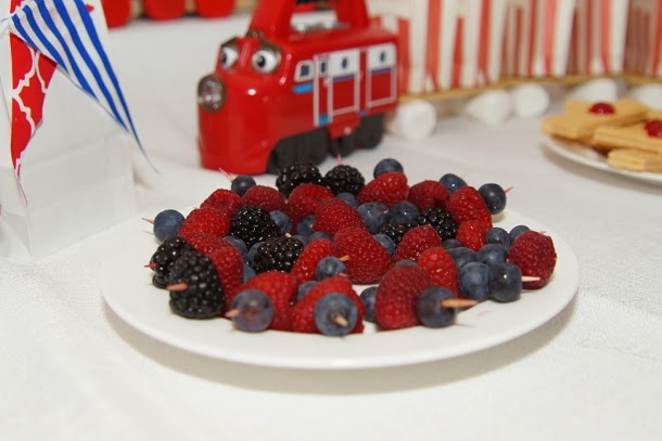 Happy Medley: Blue & Red Train Themed Boy Birthday Party