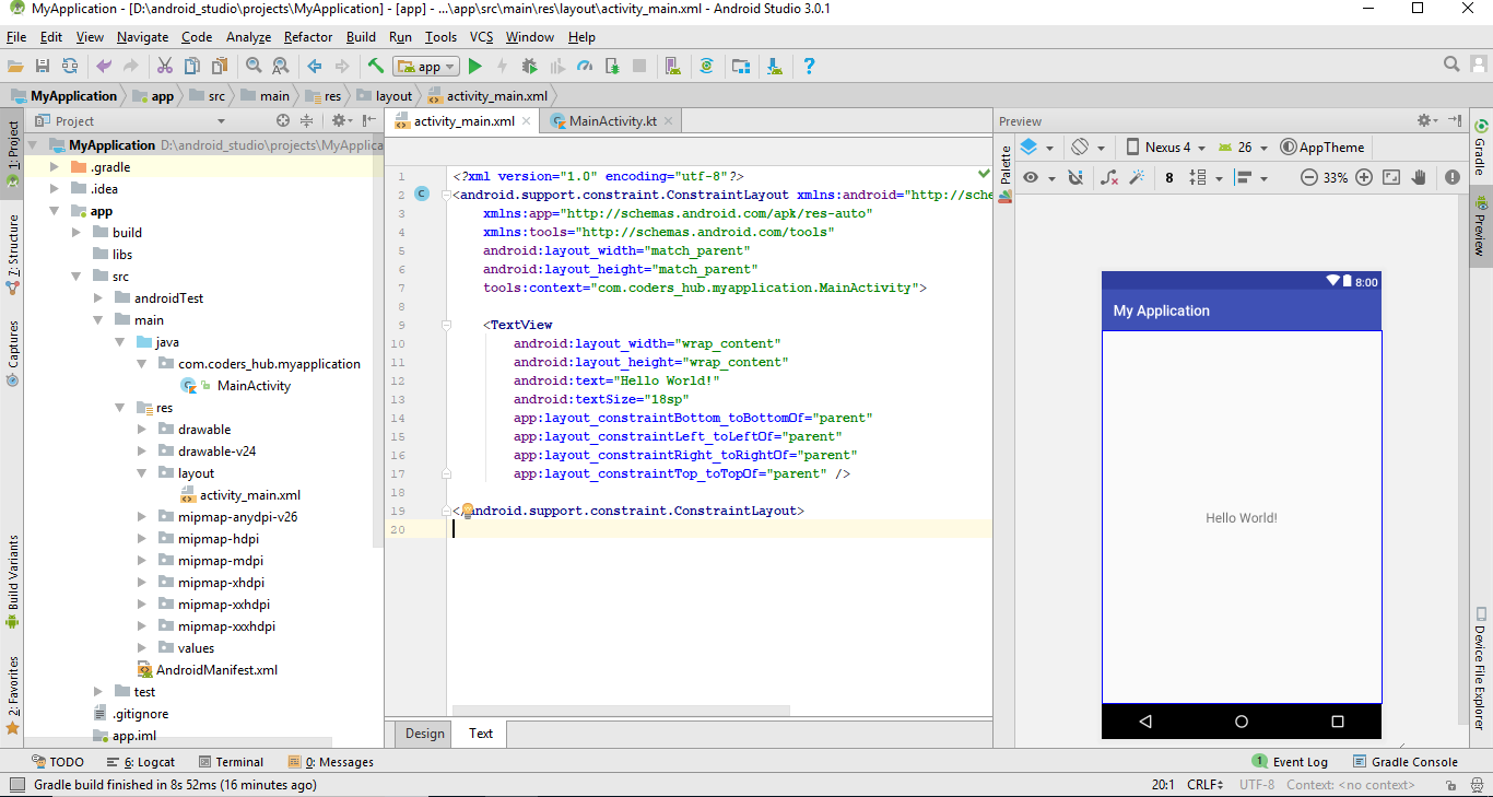 Build first Android app with Kotlin | Coders Hub: Android Code Examples ...