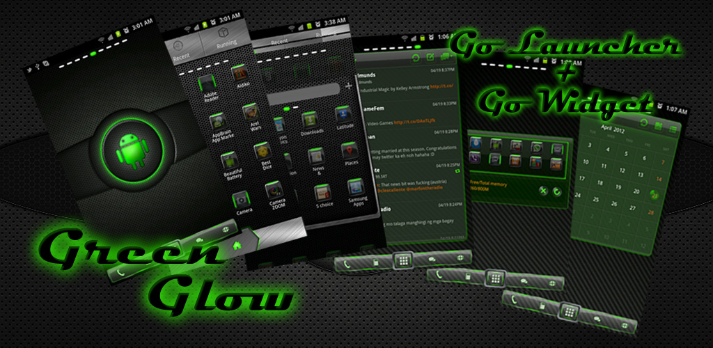 JV-Designs: Green Glow Go Launcher Widget