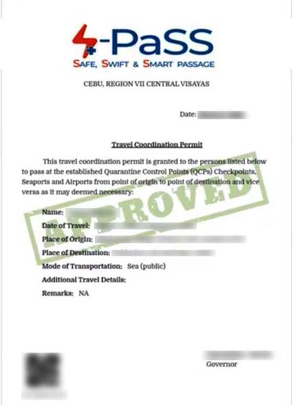 If your Travel Coordination Permit (TCP) is approved by the LGU of your ...