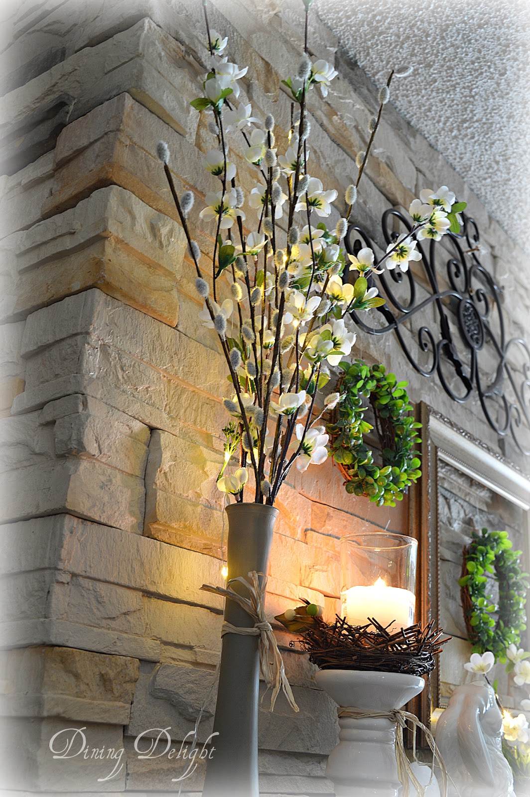 Dining Delight: Spring Mantel & Hearth