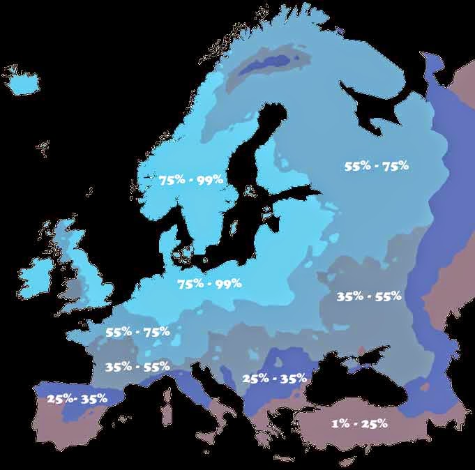 Hyperborea: taxa de loiros e olhos claros na Europa