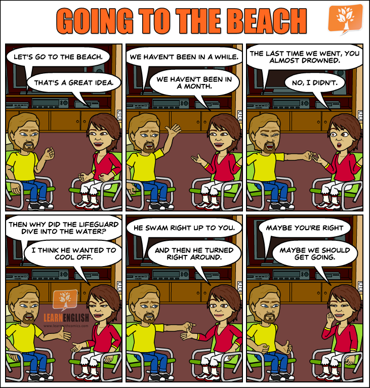 Going to the beach | Learn English With Comics