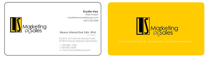 LS Marketing & Sales Name Card | Design Style